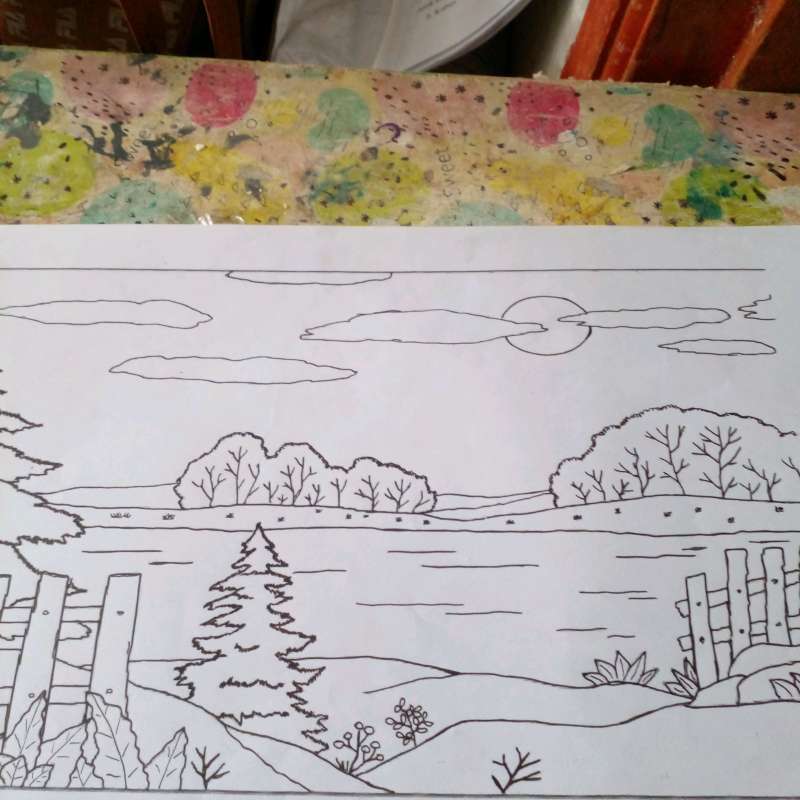 Jual Sketsa Gambarmewarnaidrawing Kertas Hvs Tema Lingkunganalam Di Seller Izamking14 Kota