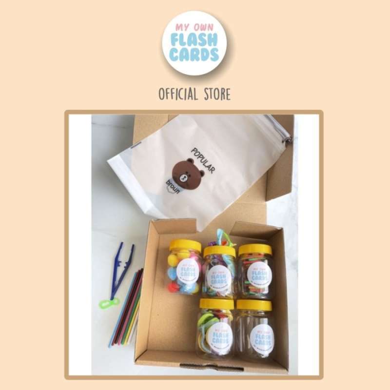Jual My Own Flashcards Busy Jar Montessori Kids Play Sensory Toy Di ...