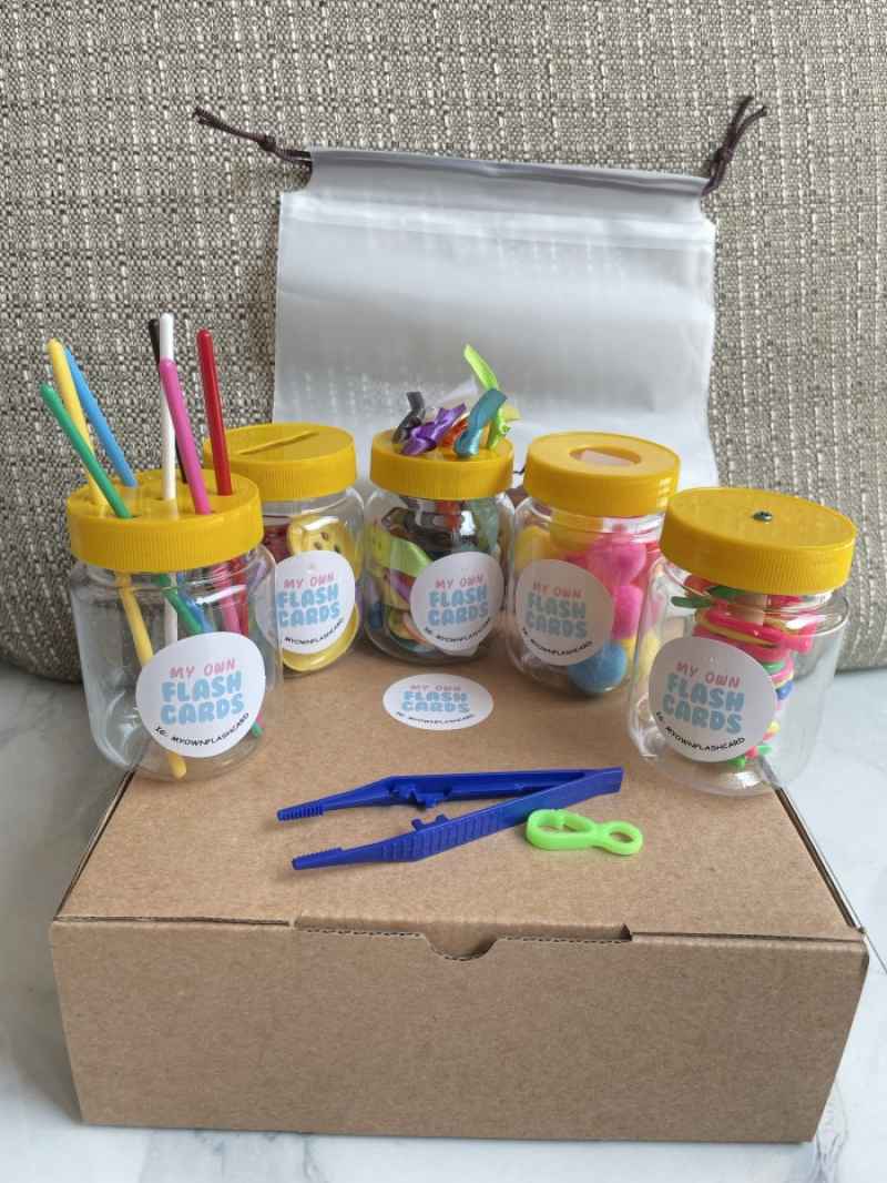 Jual My Own Flashcards Busy Jar Montessori Kids Play Sensory Toy Di ...