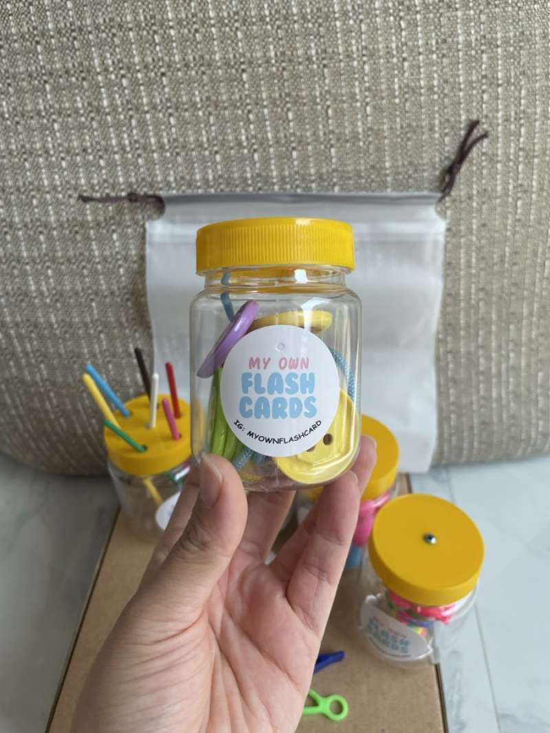 Jual My Own Flashcards Busy Jar Montessori Kids Play Sensory Toy Di ...