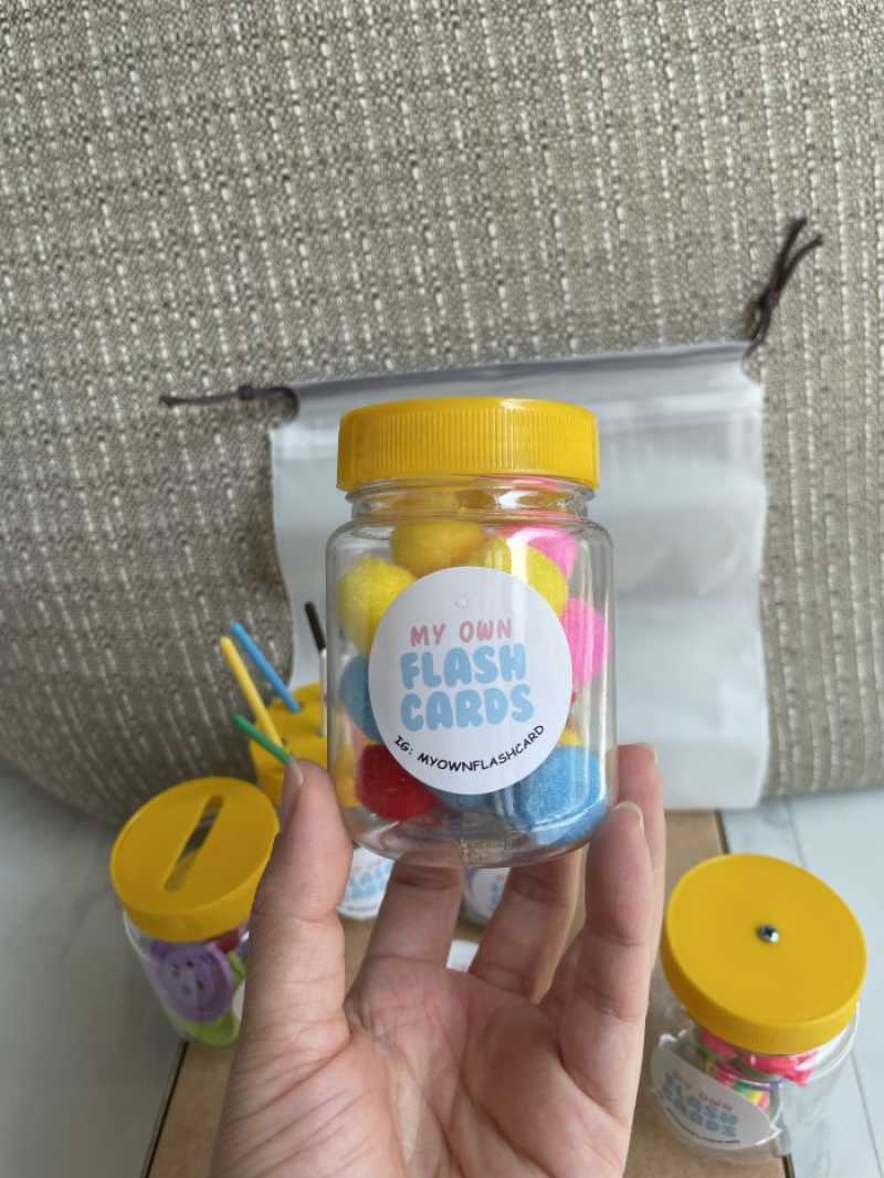 Jual My Own Flashcards Busy Jar Montessori Kids Play Sensory Toy Di ...