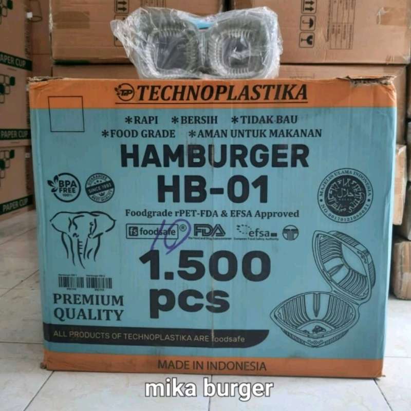 Jual 1 Dus mika burger mini - mika bolu - mika Hamburger isi 1500 Pcs ...