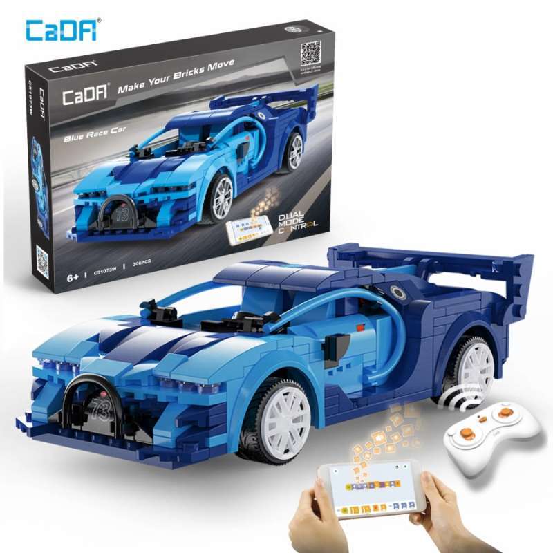 Promo Double E CADA Bricks Blue Race Car C51073W Dual Mode Control ...