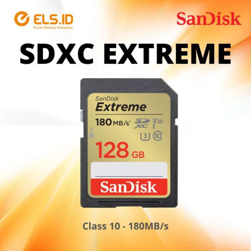 Jual SanDisk Extreme SDXC 128GB Class 10 SD Card 180MB/s di Seller ELS Computer Official Store ...