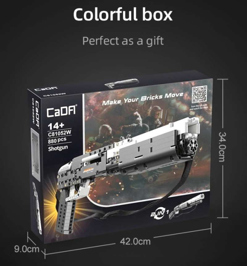 Promo Bricks CaDA C81052W Shotgun NerfGun nembak otomatis mainan VS ...