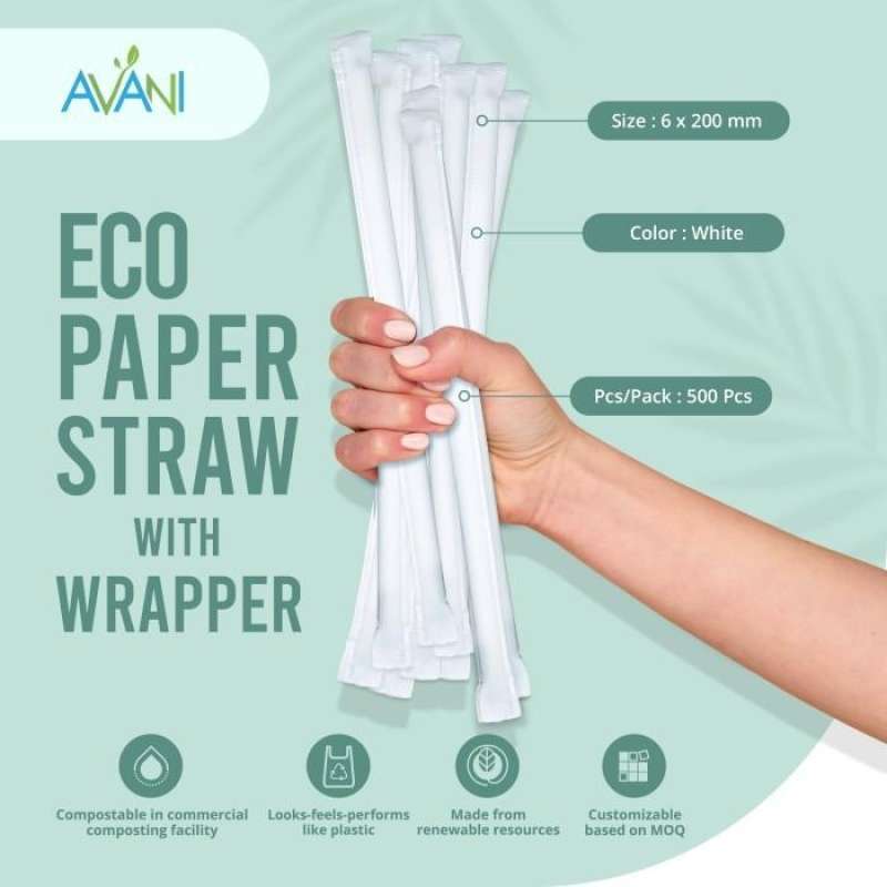 Jual Paper Straw 6x197mm Sedotan Kertas Bungkus Ramah Lingkungan With ...