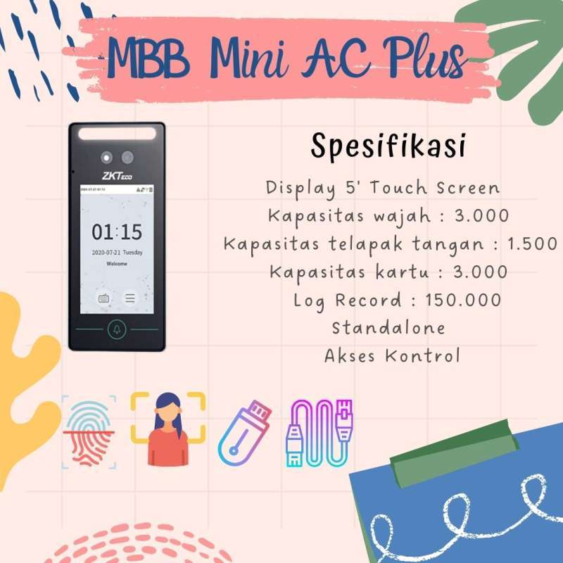 Jual Mesin Absensi Fingerprint MBB Mini AC Plus di Seller Mesin Absensi MBB - Kebonsari, Kota ...