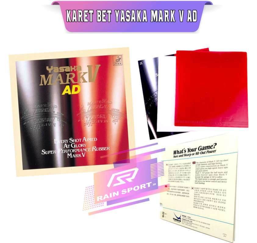 Jual Karet Bet Pingpong Yasaka Mark V Ad Rubber Bat Tenis Meja Yasaka Di Seller Rain Sport ...