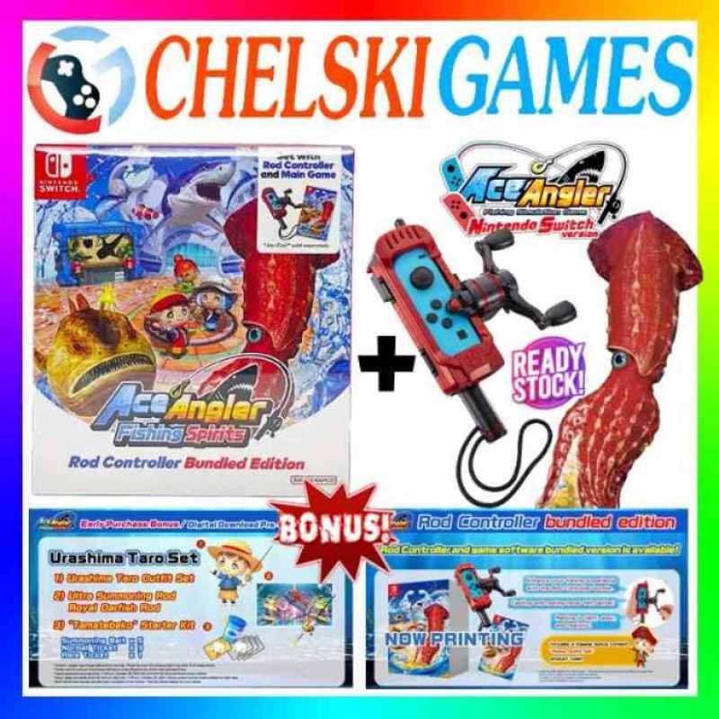 Jual Nintendo Switch Ace Angler Fishing Spirits Rod Controller Bundled ...