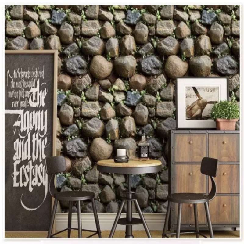 Promo wallpaper sticker 3D motif batu alam 1015 Diskon 5% di Seller TAS ...