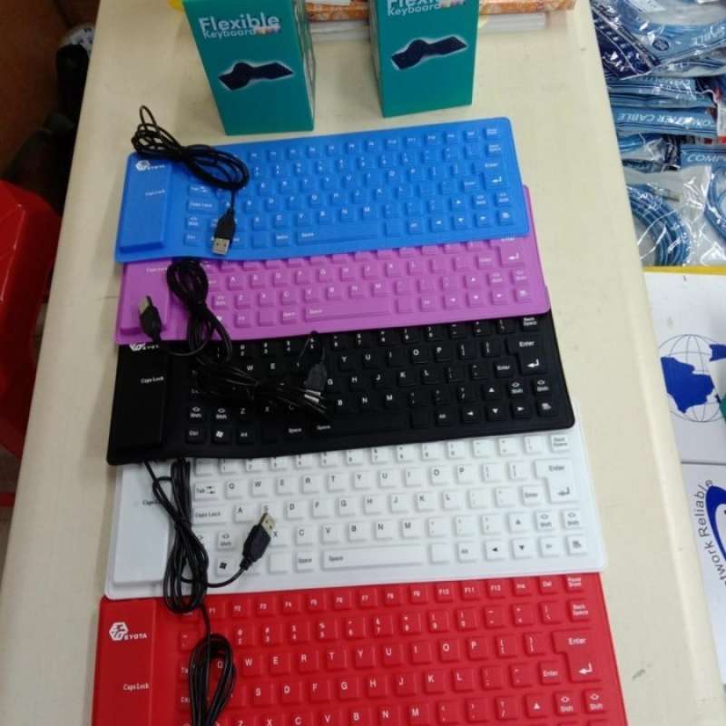 Promo KEYBOARD FLEXIBLE USB ( KEYBOARD KARET GULUNG) NEW model Diskon ...