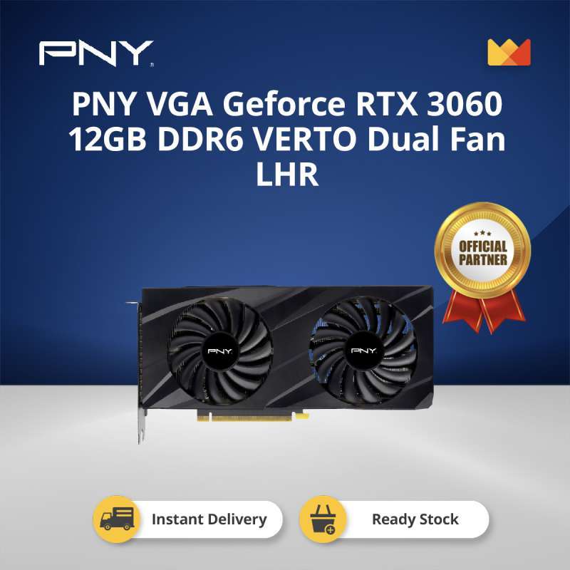 Jual PNY VGA Geforce RTX 3060 12GB DDR6 VERTO Dual Fan LHR di Seller ...