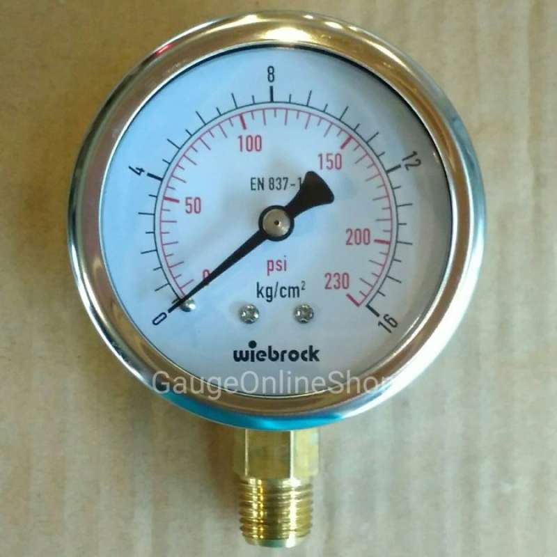 Jual Pressure Gauge Model Raket 2 1/2 x 16 kg/cm2 SS Brass Wiebrock di Seller Odettee Shop - Kab ...