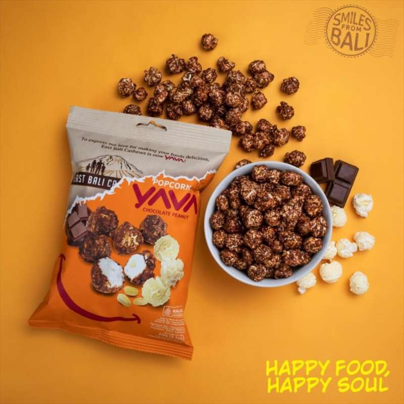Jual Yava Popcorn Chocolate Peanut 60 G / Berondong Jagung Cokelat ...