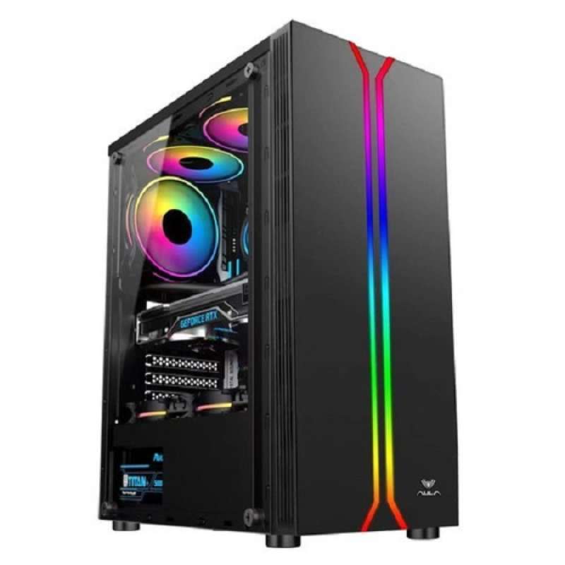 Jual Casing Pc Gaming Aula Fz011 Atx Include 3 Fan Rgb - Casing Aula Fz ...