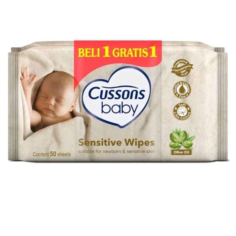 Jual Cussons Baby Sensitive Wipes Pure & Gentle 50s / Tissue Basah ...