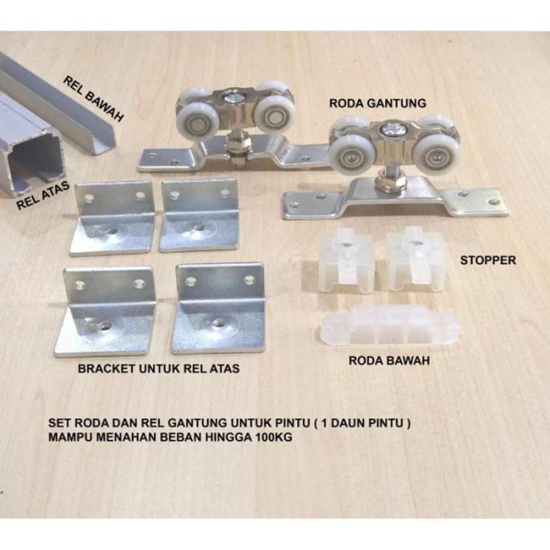 Jual Rel Sliding Untuk Pintu Max.100cm Aluminium Kayu Baja Type D4 ...