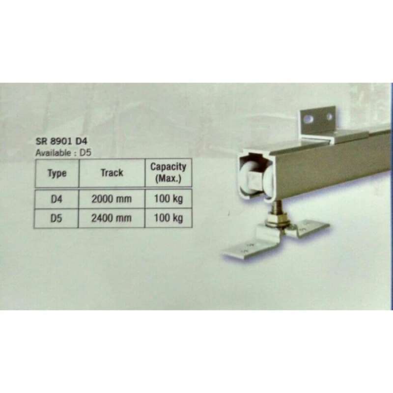 Jual Rel Sliding Untuk Pintu Max.100cm Aluminium Kayu Baja Type D4 ...