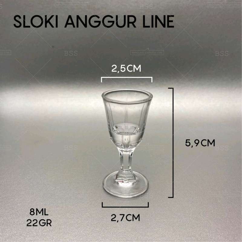 Jual Gelas Sloki Kaca Kecil One Shot Glass Minum Vodka Soju Cantik Lucu ...