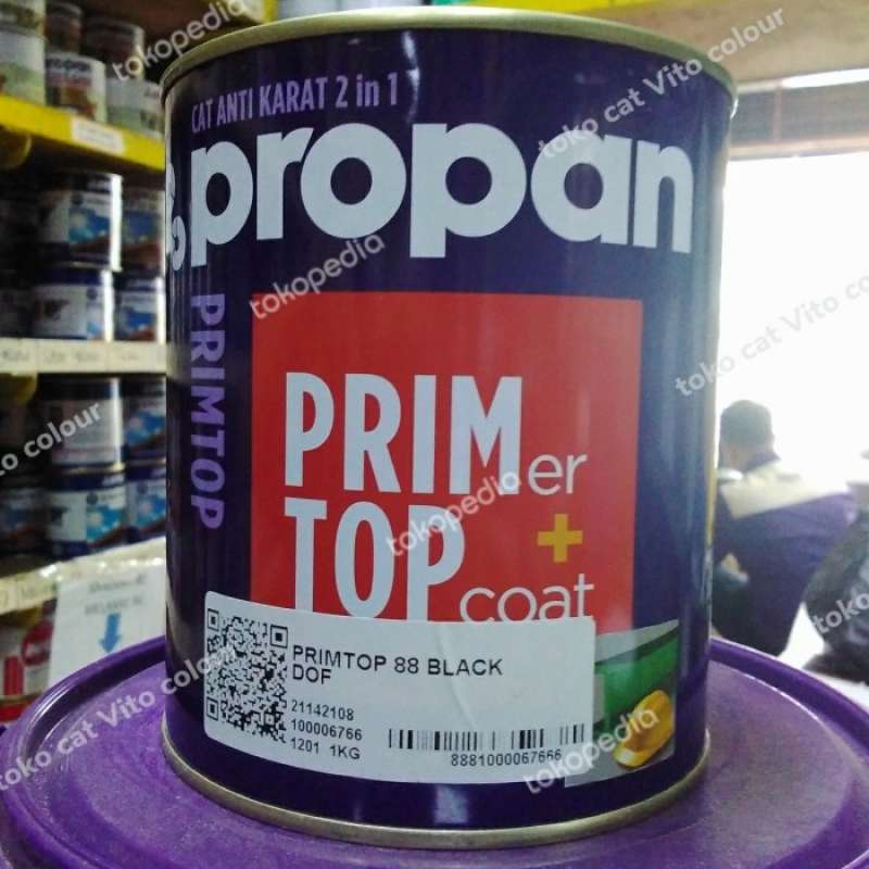 Promo cat besi anti karat 2 in 1 PROPAN PRIMTOP COAT BLACK DOF 88 ...