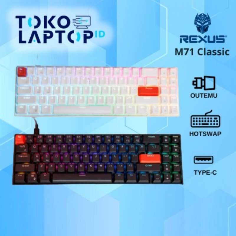 Jual Rexus Daxa M71 Classic / Klasik Mechanical Keyboard Gaming - Red Switch Hitam di Seller ...