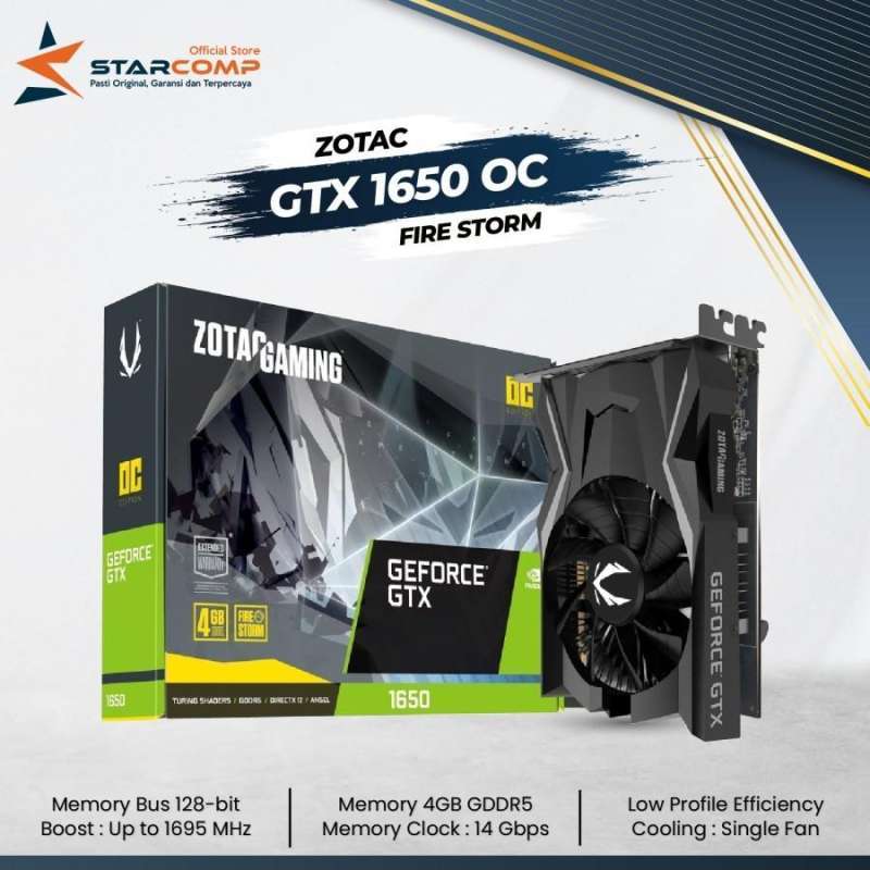 Jual ZOTAC GeForce VGA GTX 1650 4GB OC GDDR6 GTX1650 DDR6 di Seller ...