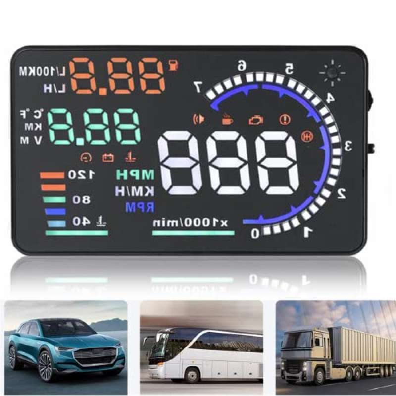 Jual A8 Tampilan Kepala Mobil 5.5 inci Tampilan HUD OBD2 Pengukur ...