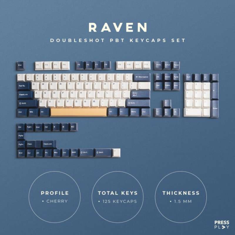 Promo Tanpa Merk RAVEN Doubleshot PBT Keycaps Set P Diskon 50% di ...