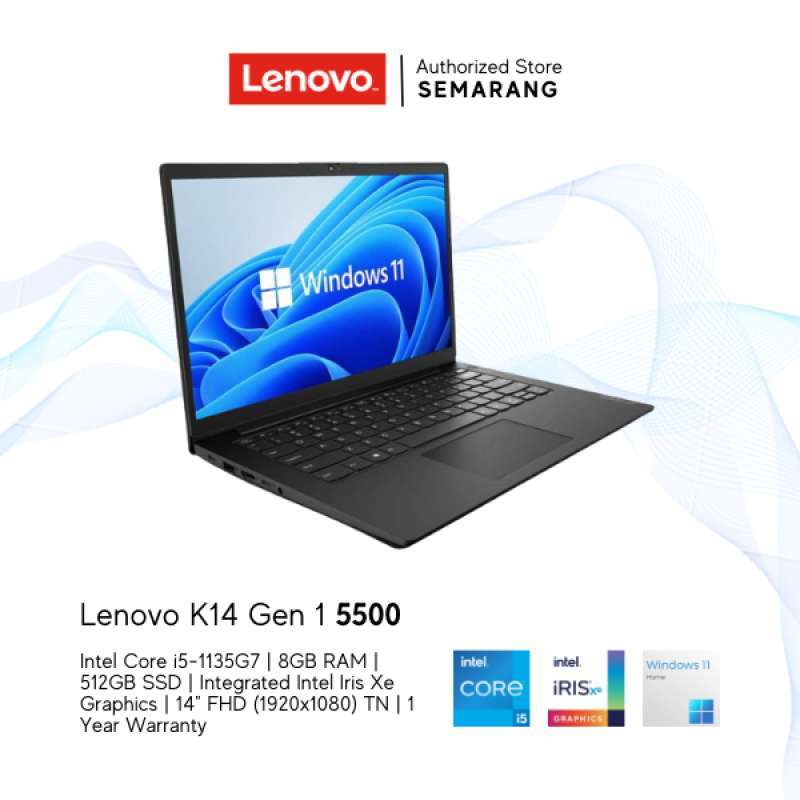 Jual Lenovo K14 Gen 1 - 5500 Black (i5-1135G7/8GB/512GB/Intel Iris Xe Graphics/Win 11 Home/14 ...