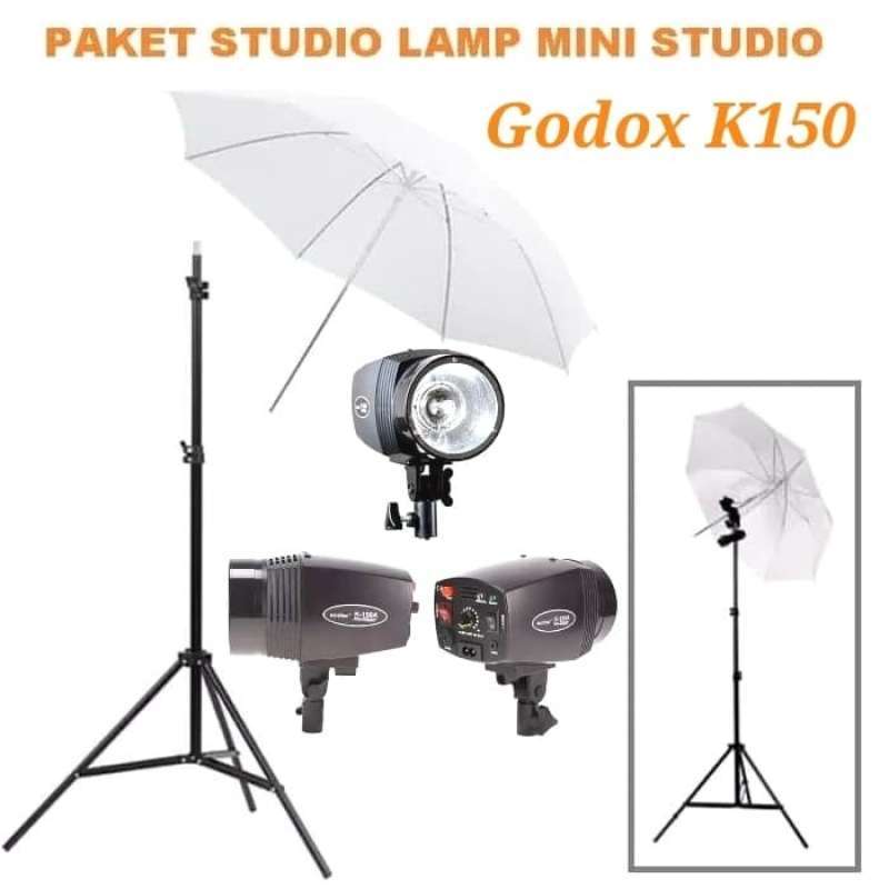 Promo Paket Studio Mini Single Godok K150A + Payung 33+ Lightstand+ ...