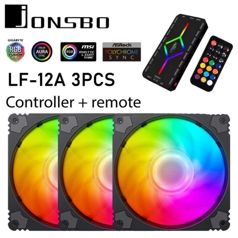 Jual JONSBO LF-12A ARGB 3in1 + CONTROLLER FAN CASE / KIPAS CASING 12cm ...