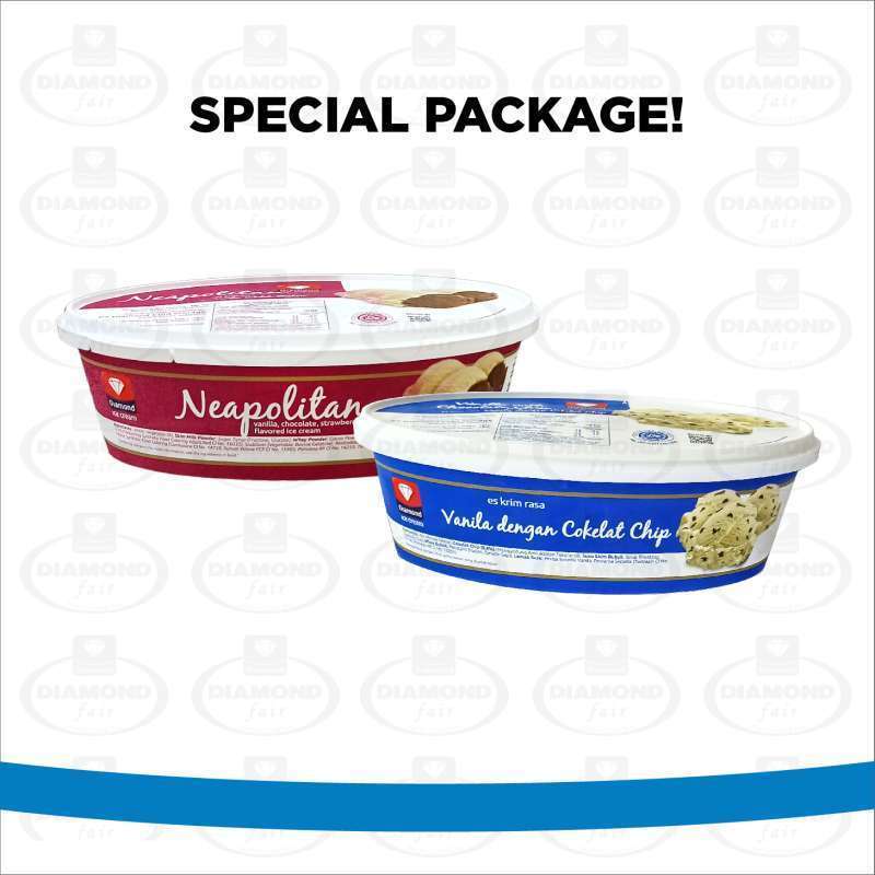 Jual DIAMOND ICE CREAM NEAPOLITAN & VANILLA CHOCOLATE CHIP 700 ML ...