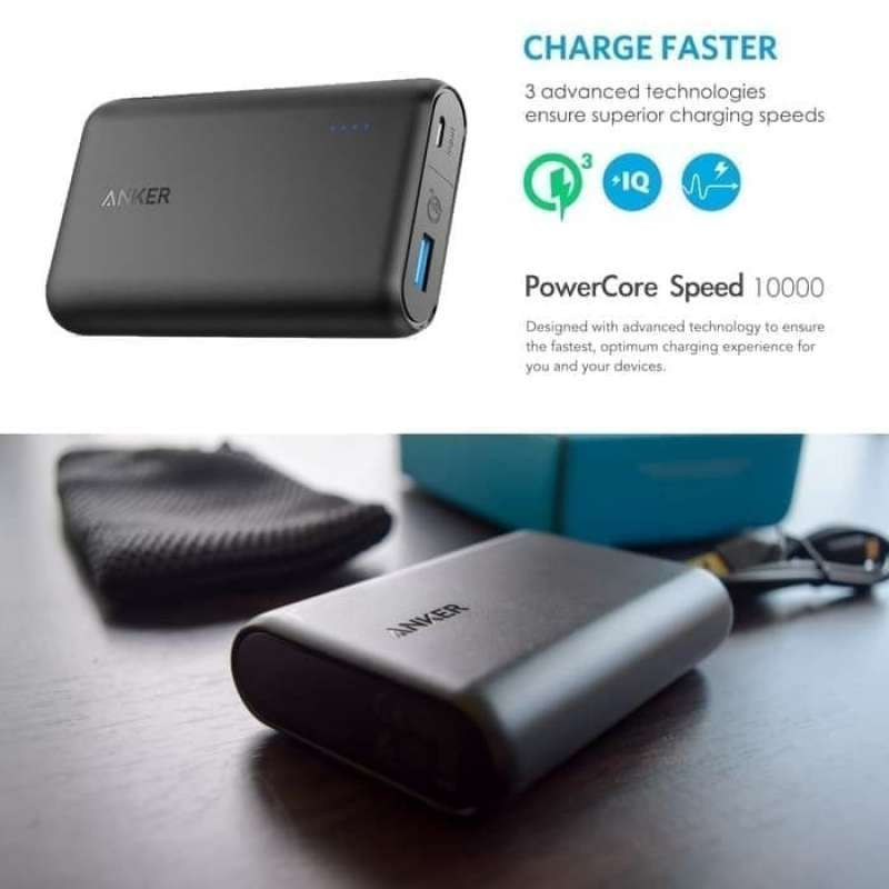Promo ANKER PowerCore speed 10000 Quick Charge 3.0 Diskon 19% di Seller ...