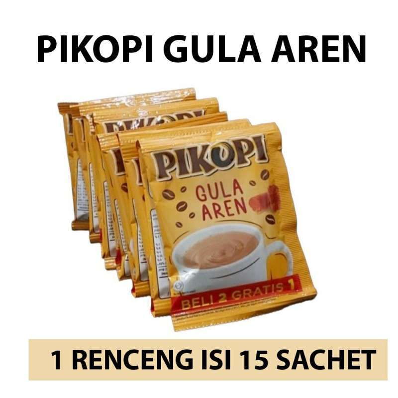Jual PIKOPI GULA AREN KOPI RENCENG RENTENG ISI 15 10 + 5 SACHET 22 GR ...