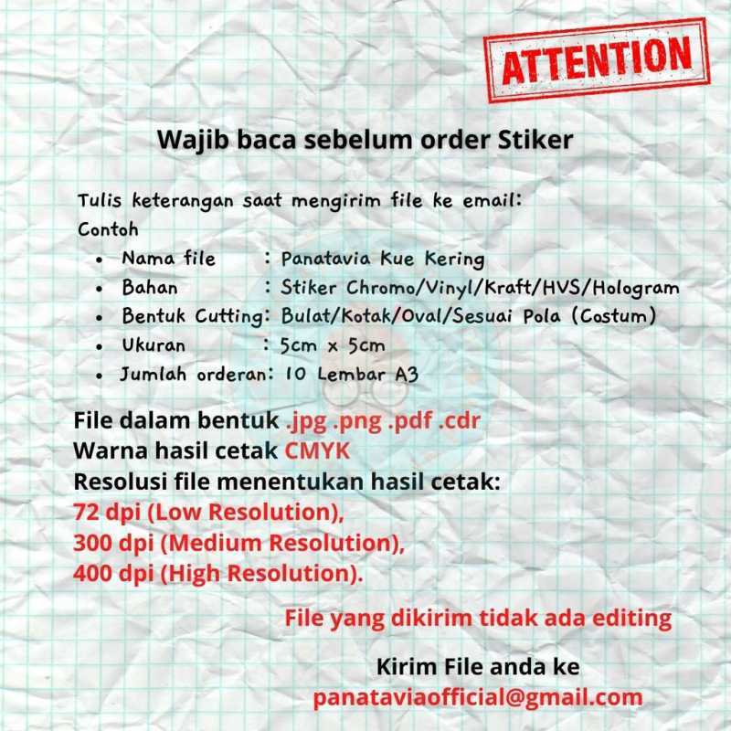 Jual Cetak Stiker Kraft A3+ HIGH QUALITY + Cutting Kiss Cut Label ...