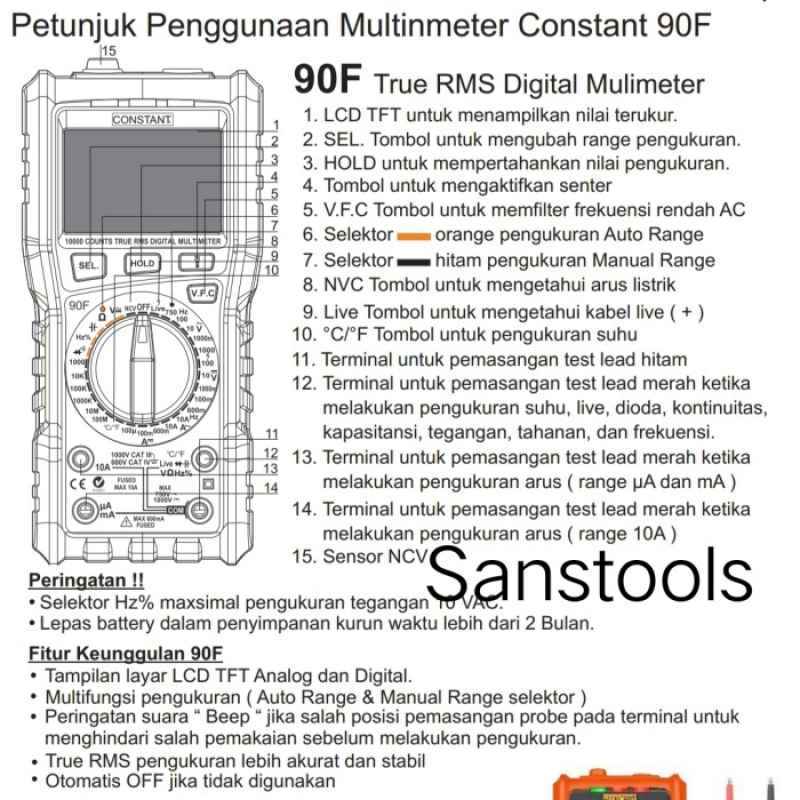 Promo Constant 90f Dmm Digital Multimeter Proteksi Varistor Dan Ptc 90 ...
