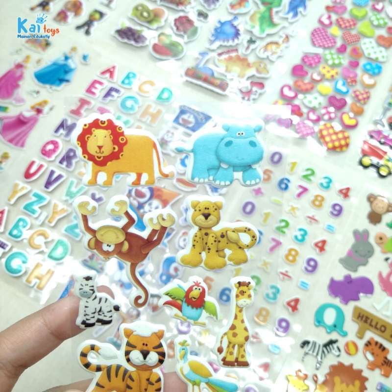 Jual Stiker Timbul Karakter / Sticker Anak Lucu 3d Pilih Tema Hewan ...