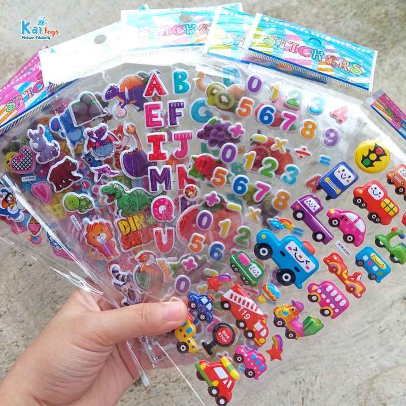 Jual Stiker Timbul Karakter / Sticker Anak Lucu 3d Pilih Tema Hewan ...