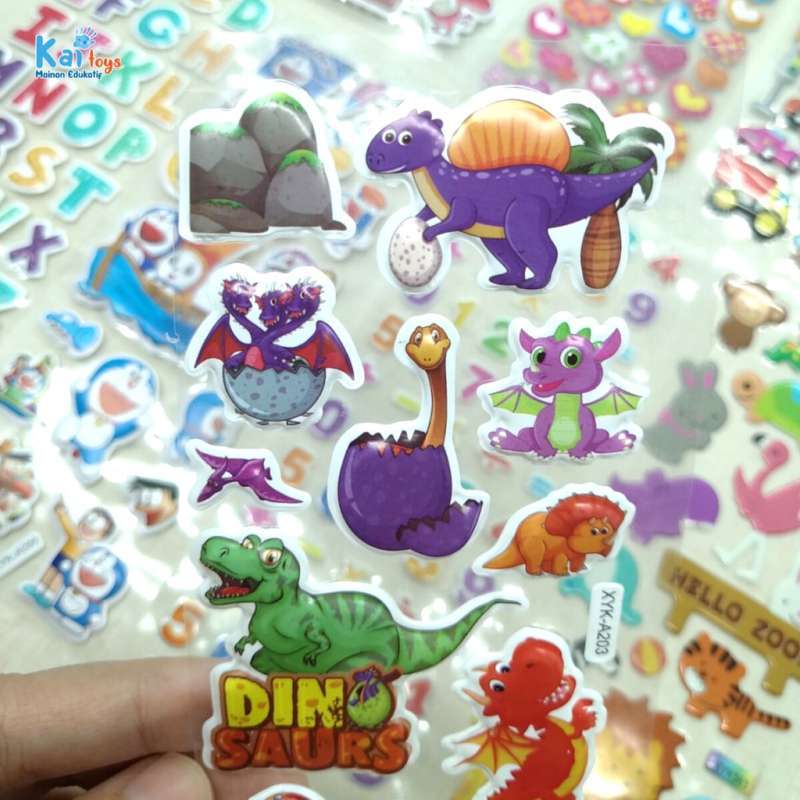 Jual Stiker Timbul Karakter / Sticker Anak Lucu 3d Pilih Tema Hewan ...