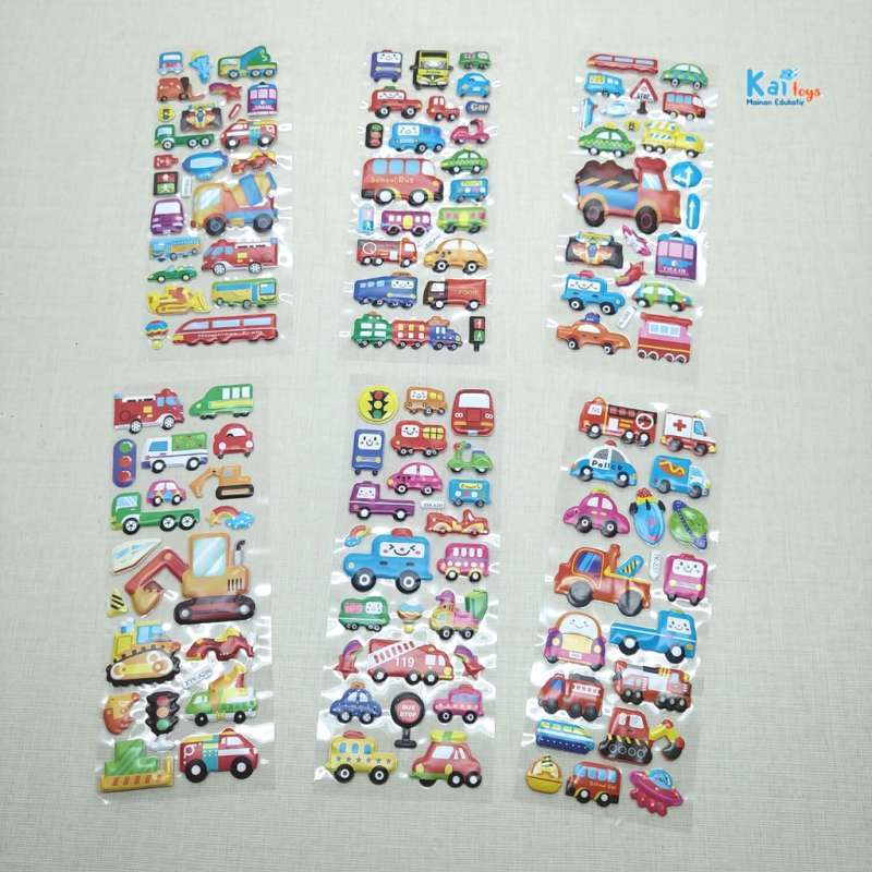 Jual Stiker Timbul Karakter / Sticker Anak Lucu 3D Pilih Tema Hewan ...