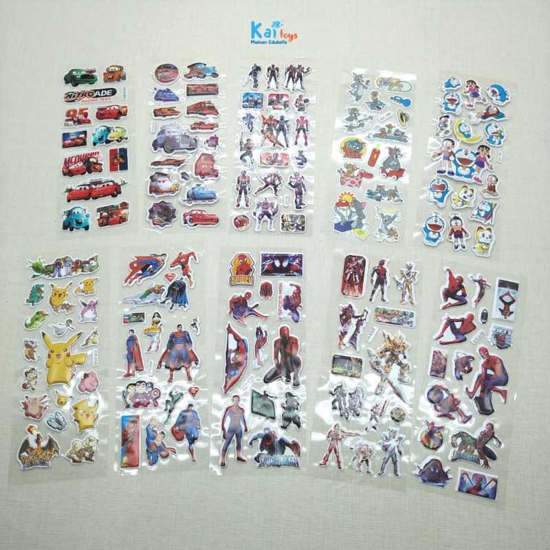 Jual Stiker Timbul Karakter / Sticker Anak Lucu 3D Pilih Tema Hewan ...