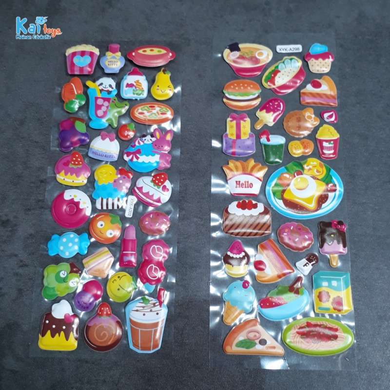 Jual Stiker Timbul Karakter / Sticker Anak Lucu 3D Pilih Tema Hewan ...