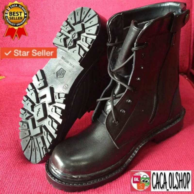 Jual Sepatu PDL Kulit Dobel Sleting Safety Ujung Besi Merk AR Exclusive ...