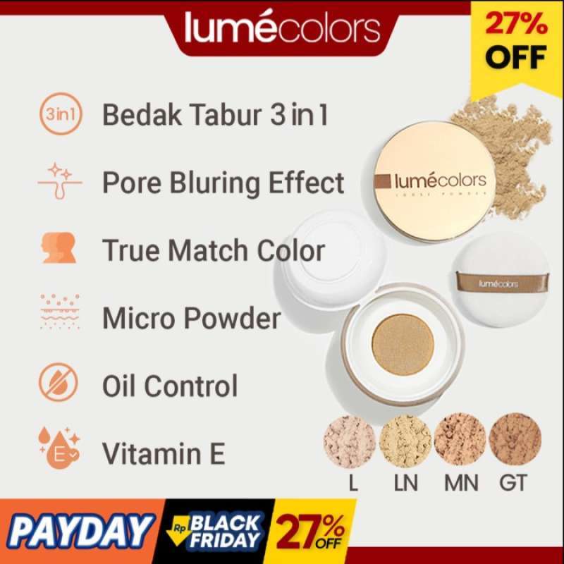 Promo Lumecolors Loose Powder 8gr Bedak Tabur Shade Medium Neutral ...