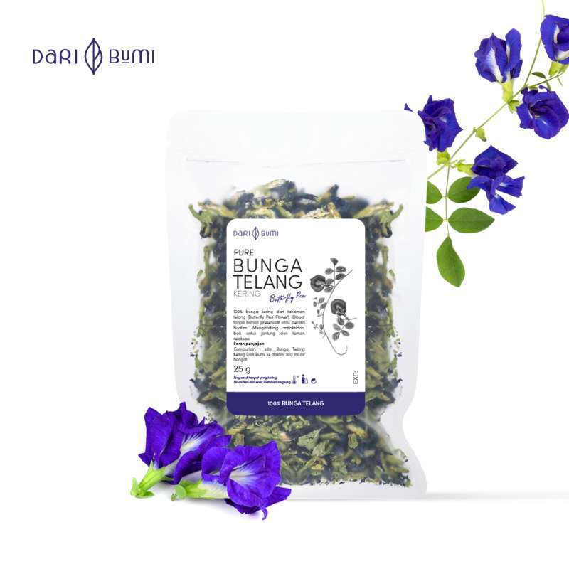Promo Teh Bunga Telang Kering 25 gr Dari Bumi Butterfly Pea Teh Herbal ...