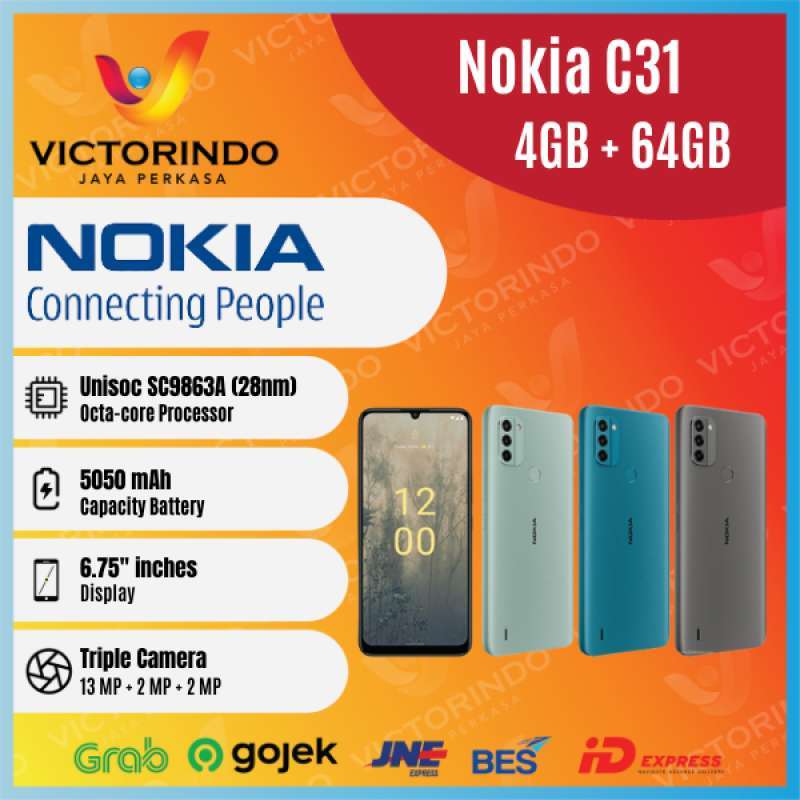 Promo Nokia C31 Smartphone ( Ram 4GB + Rom 64GB ) Garansi Resmi Diskon ...