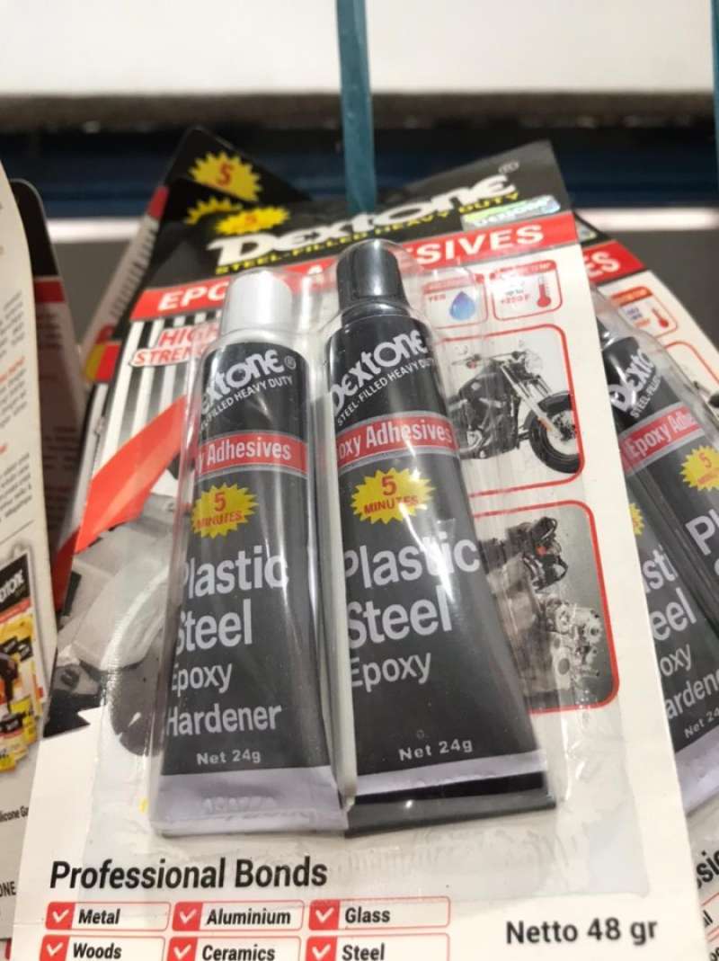 Promo Lem Dextone Plastic Steel Epoxy / Lem Besi 5 Menit 48 Gr Diskon ...