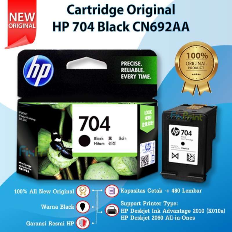 Jual Cartridge Hp 704 Black Original Ink Catridge Cn692aa Katrid Tinta ...
