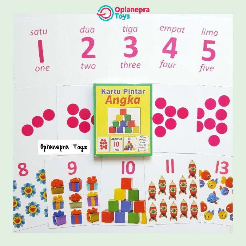 Promo Onty Kartu Pintar Angka Flash Card Glossy Tebal Bonus Spidol - 40 ...