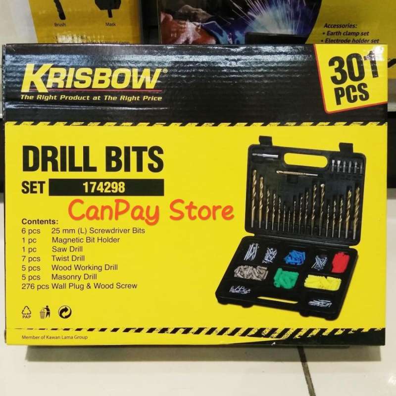 Jual Krisbow Set Perlengkapan Mata Bor 301 Pcs di Seller CanPay Store ...